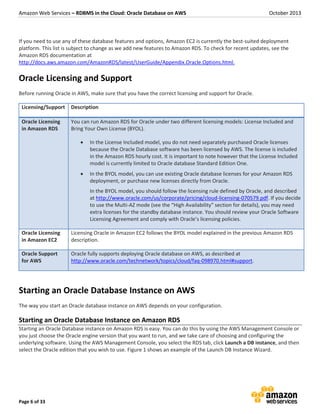 Aws rdbms oracle | PDF | Cloud Computing | Internet