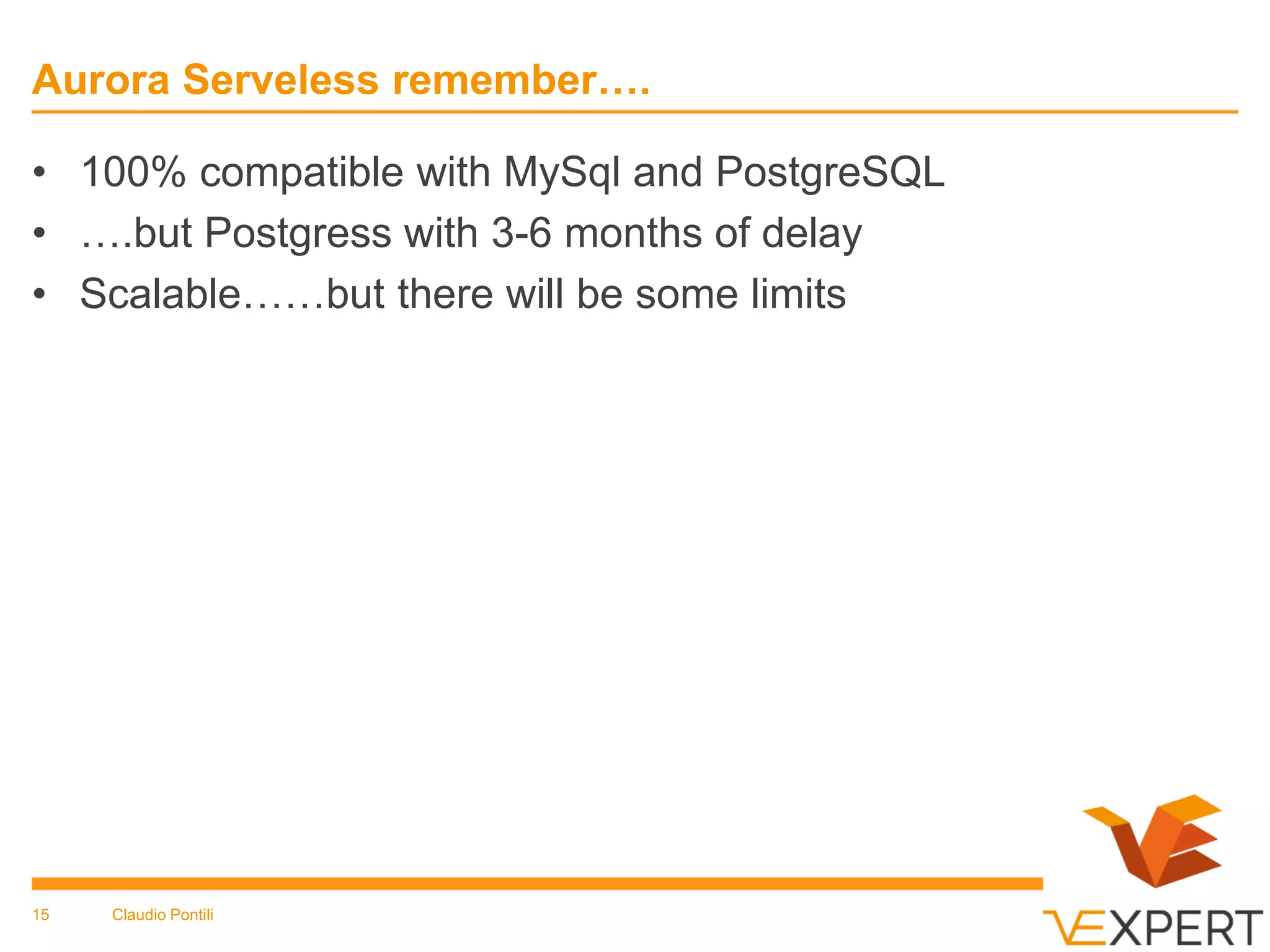 (New)SQL on AWS: Aurora serverless | PPT
