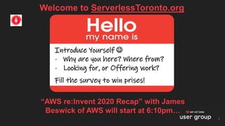 AWS re:Invent 2020 Serverless Recap | PPT
