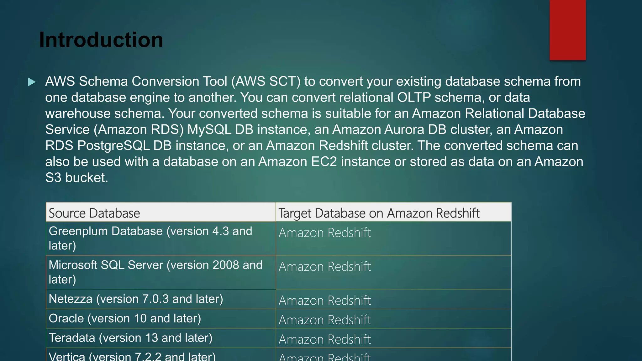 Aws schema conversion tool | PPT
