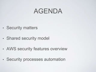 AWS Security Overview | PPTX | Cloud Computing | Internet