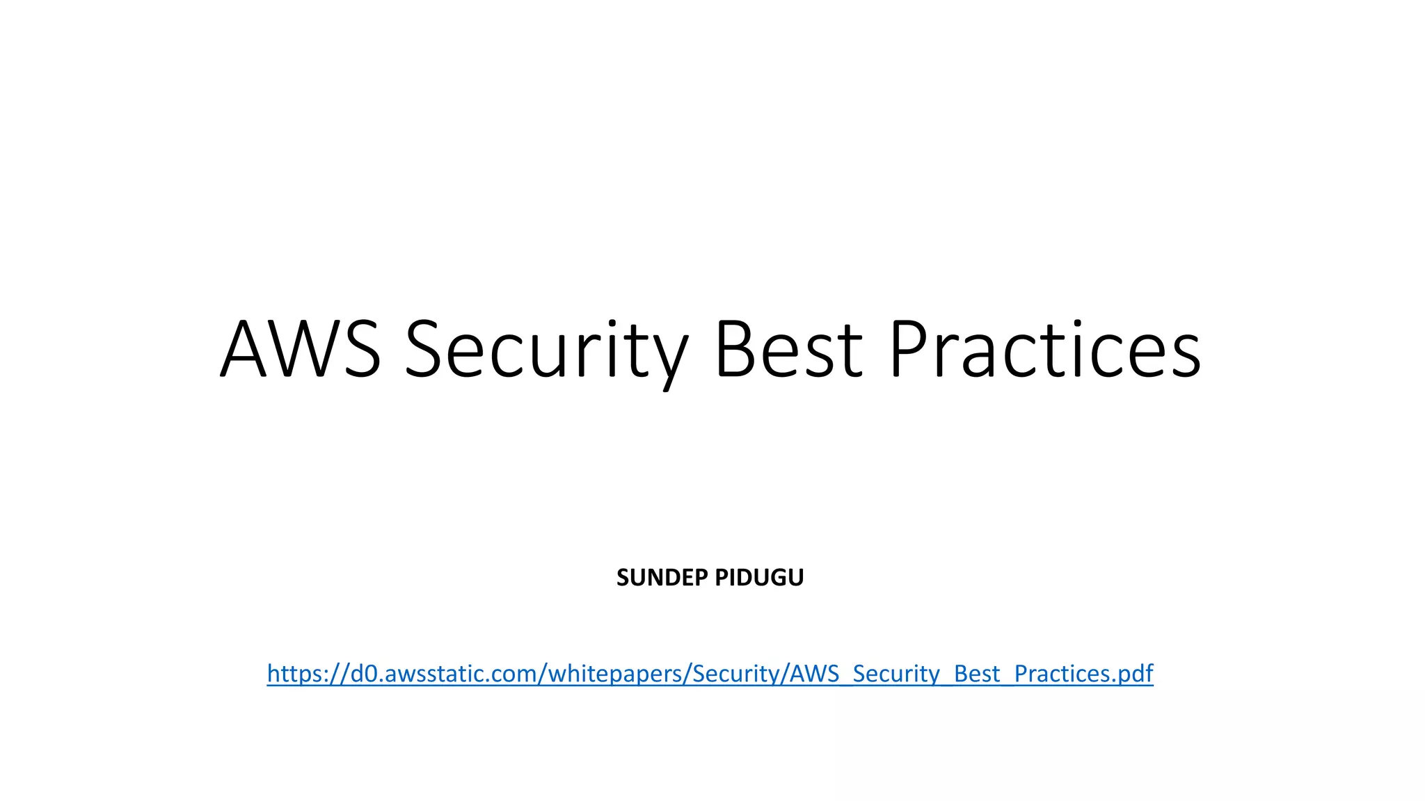 Aws security best practices | PPTX