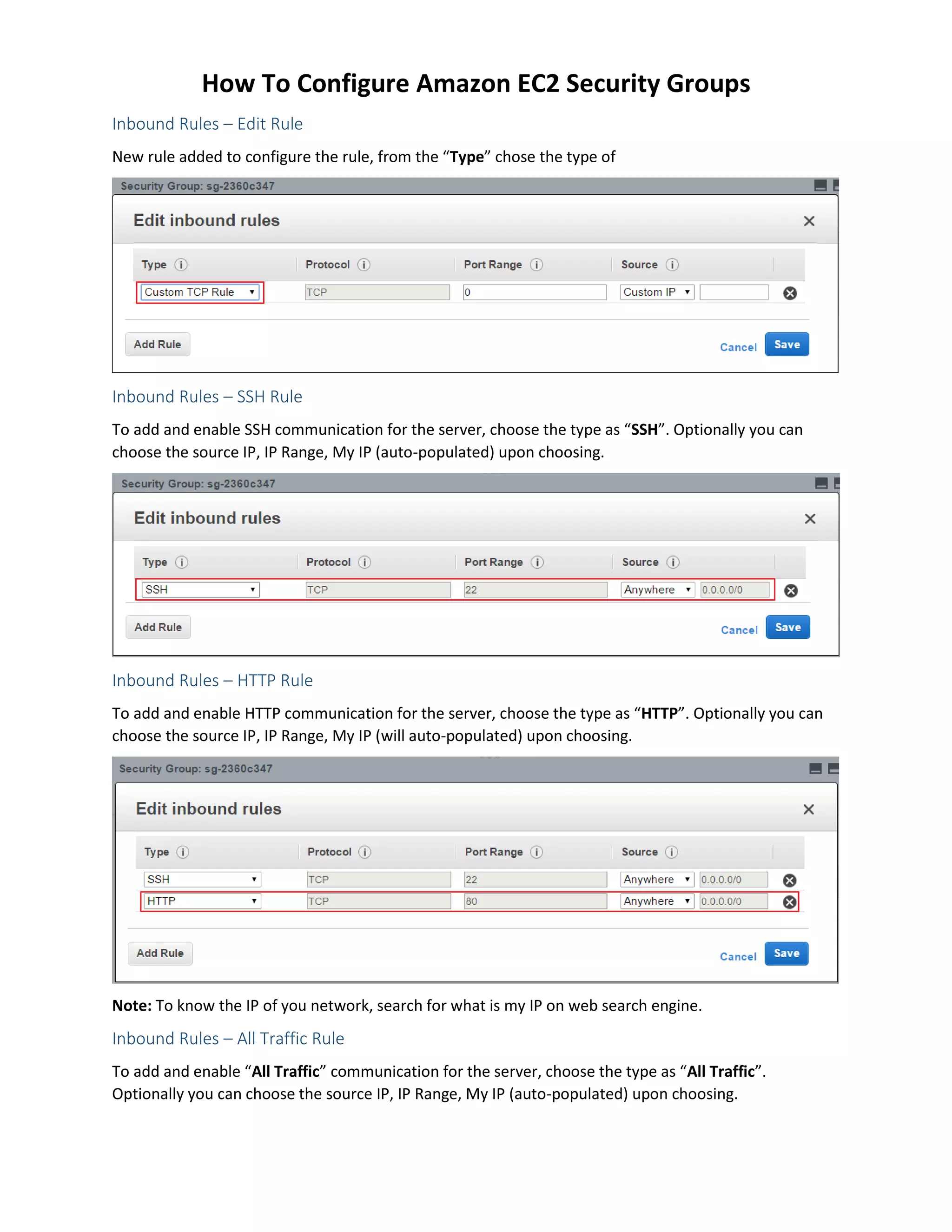 How To Configure Amazon EC2 Security Groups | PDF