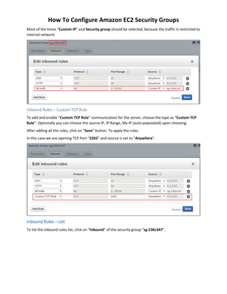 How To Configure Amazon EC2 Security Groups | PDF