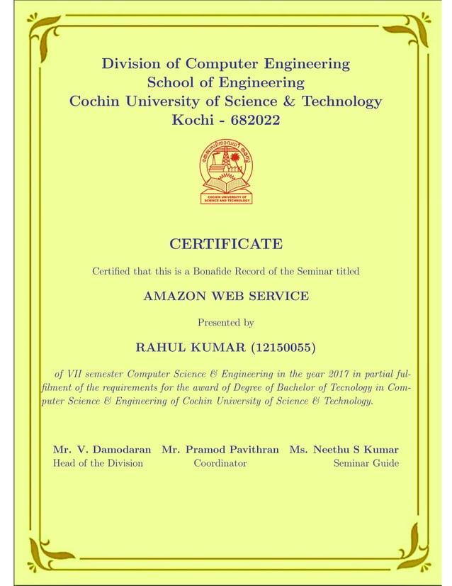 Aws seminar report | PDF