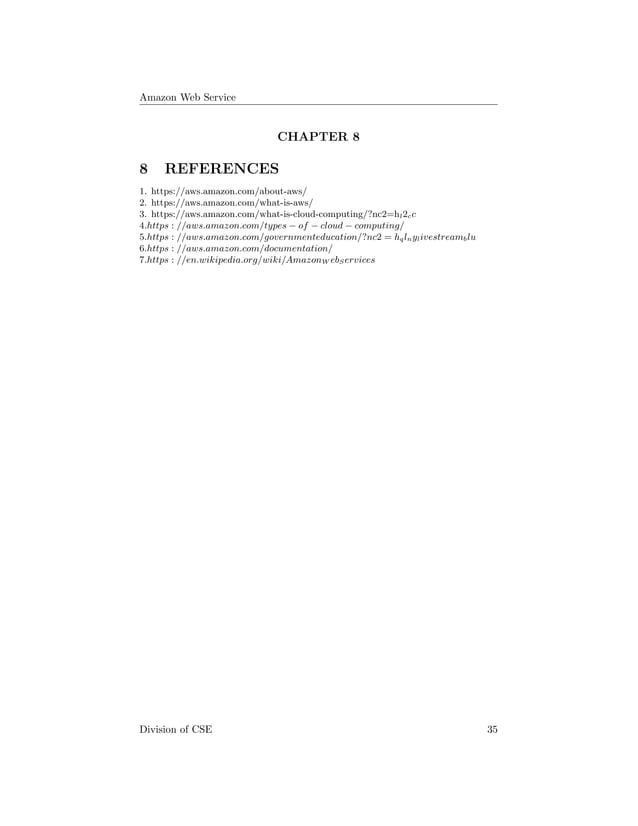 Aws seminar report | PDF