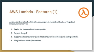 AWS Serverless Introduction | PPTX | Cloud Computing | Internet