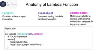 AWS Serverless with Lambda, ApiGateway | PPTX