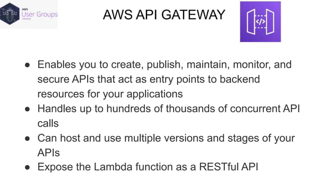 AWS Serverless with Lambda, ApiGateway | PPTX