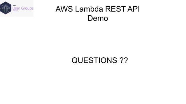 AWS Serverless with Lambda, ApiGateway | PPT
