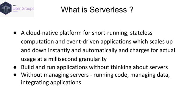 AWS Serverless with Lambda, ApiGateway | PPT