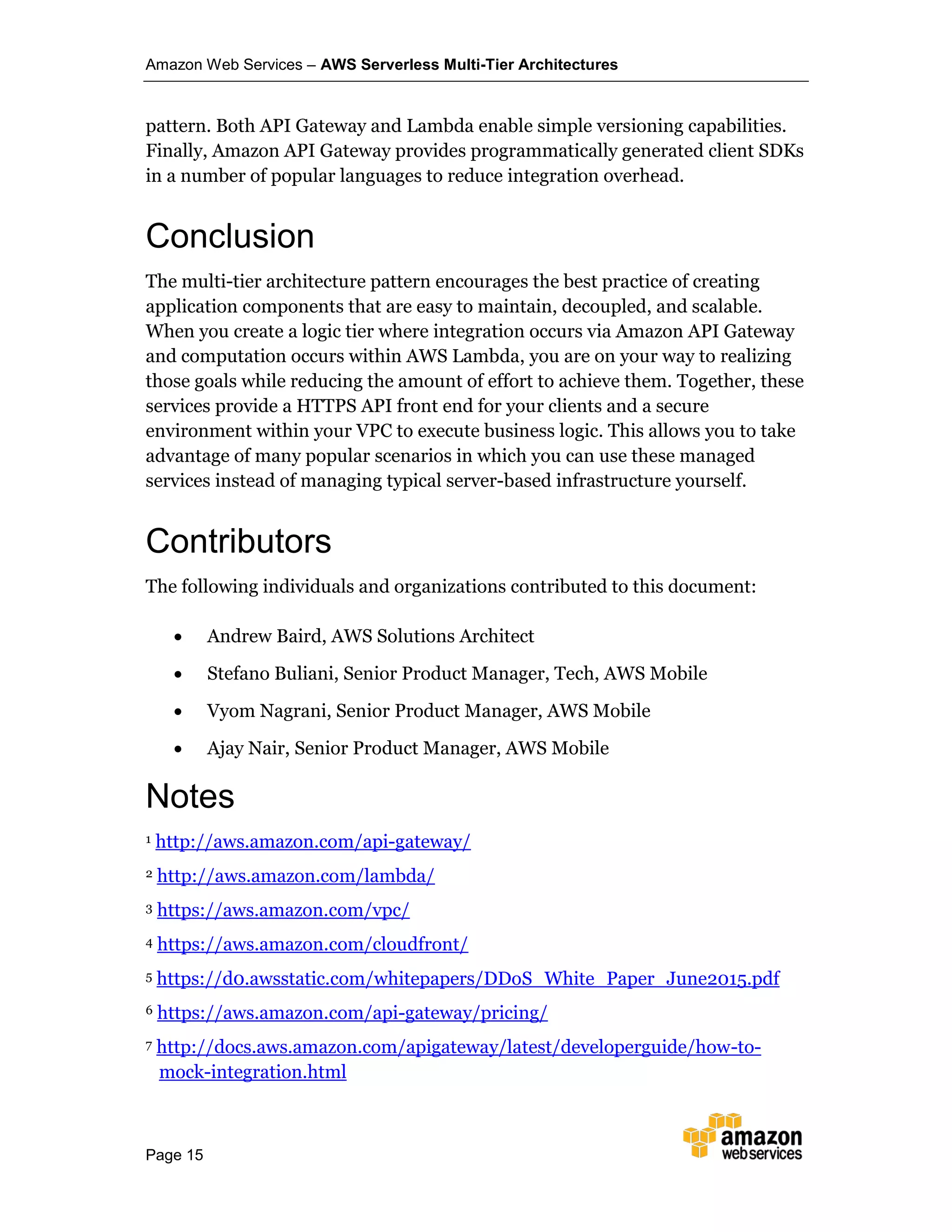 Aws Serverless Multi Tierarchitectures Pdf