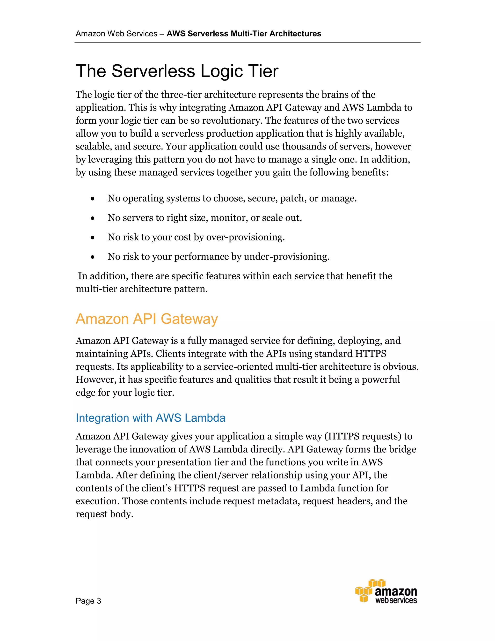 Aws serverless multi-tier_architectures | PDF