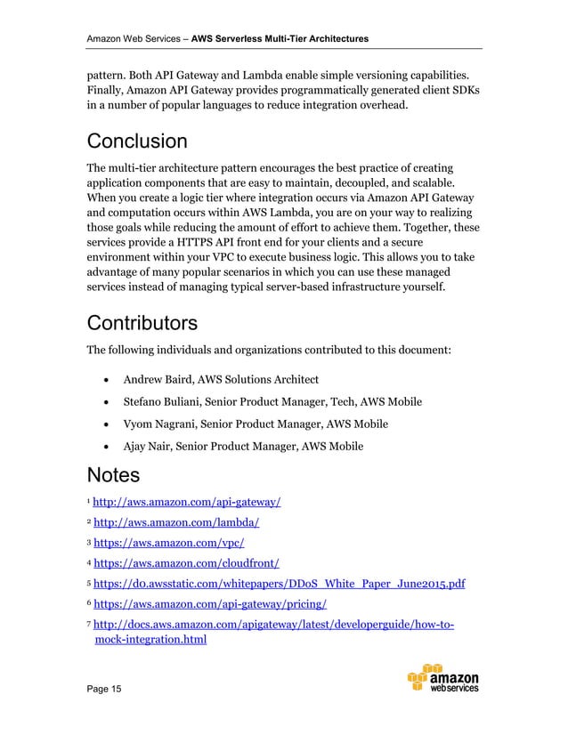 Aws serverless multi-tier_architectures | PDF