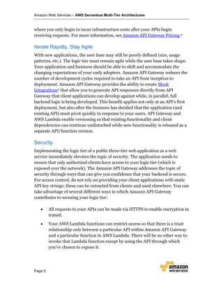 Aws serverless multi-tier_architectures | PDF