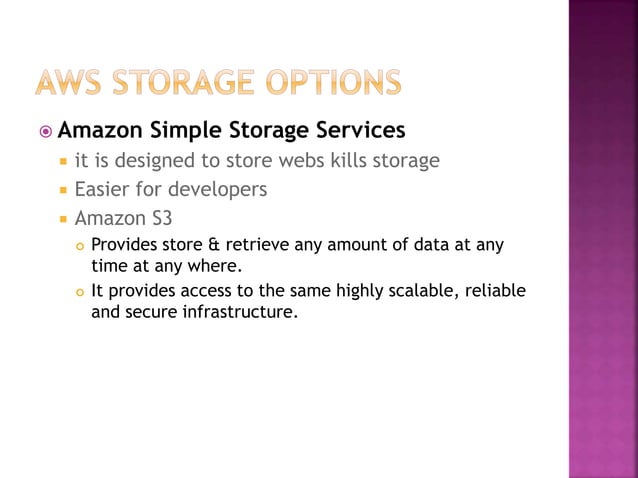 Aws storage options | PPTX