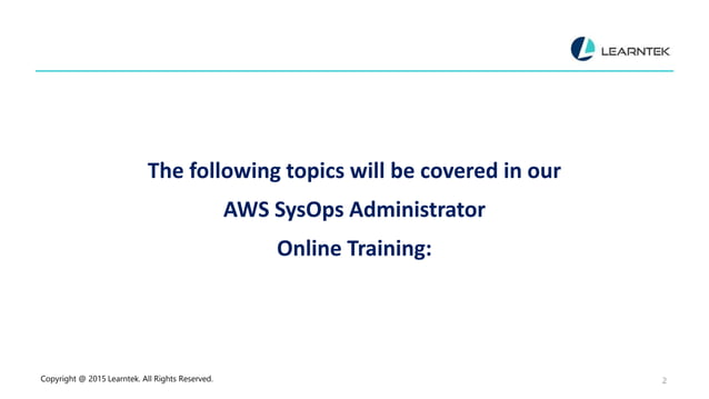 Aws sys ops administrator | PPT