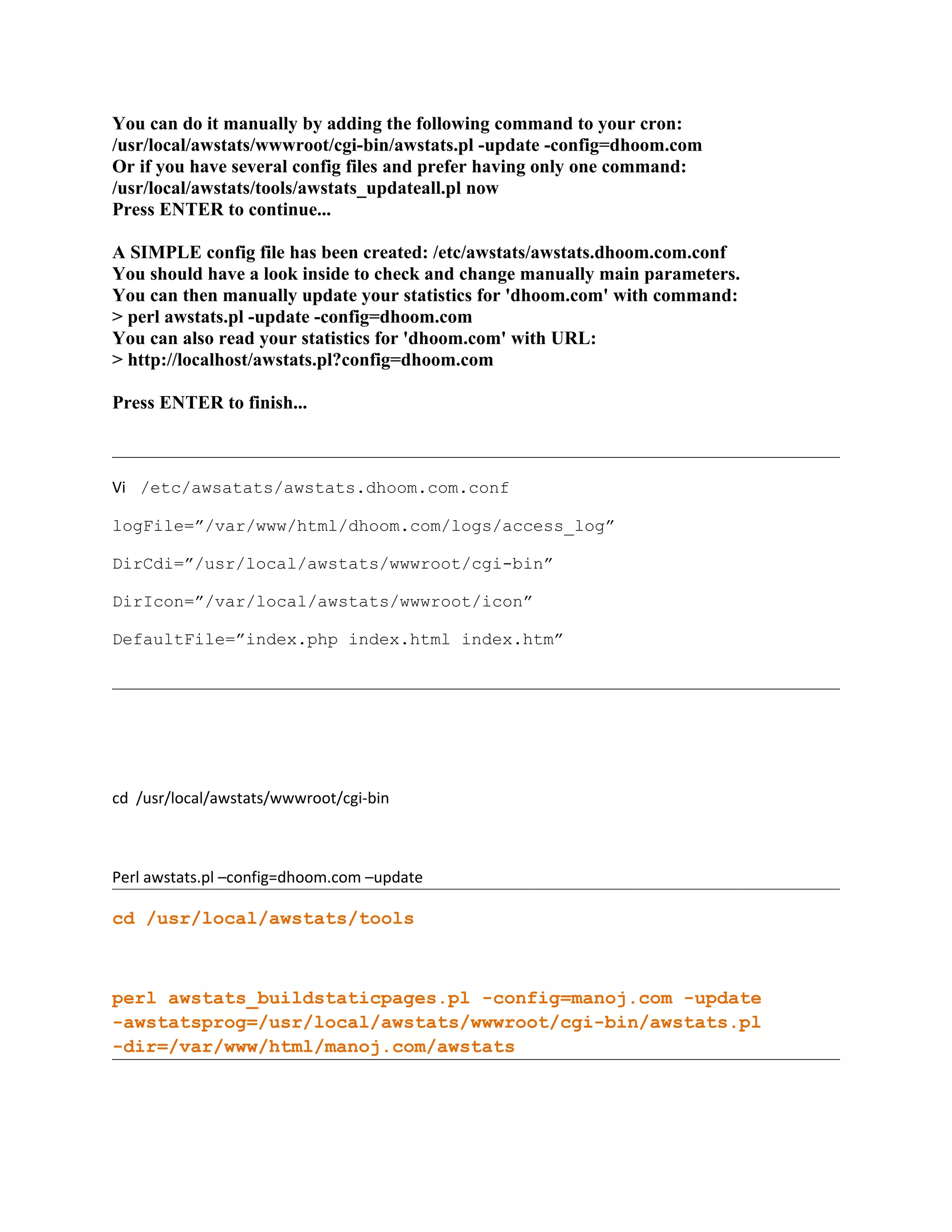 Awstats Installation Doc