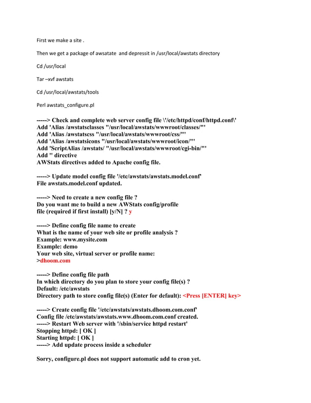 Awstats Installation Doc