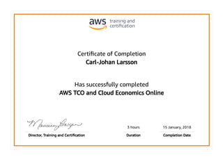 AWS TCO and Cloud Economics Certification | PPT