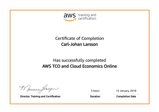 AWS TCO and Cloud Economics Certification | PPT