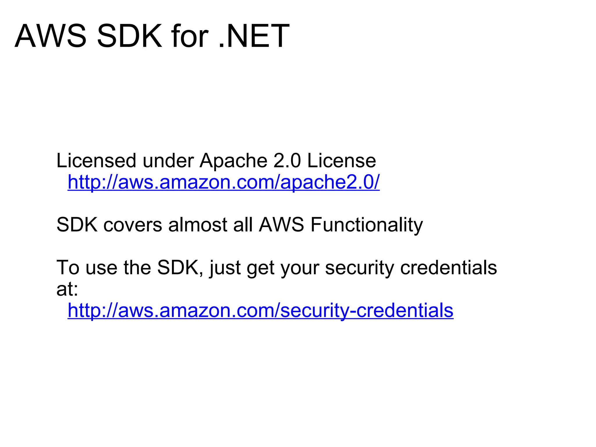 AWS Toolkit for Visual Studio - Version 1 | PPT