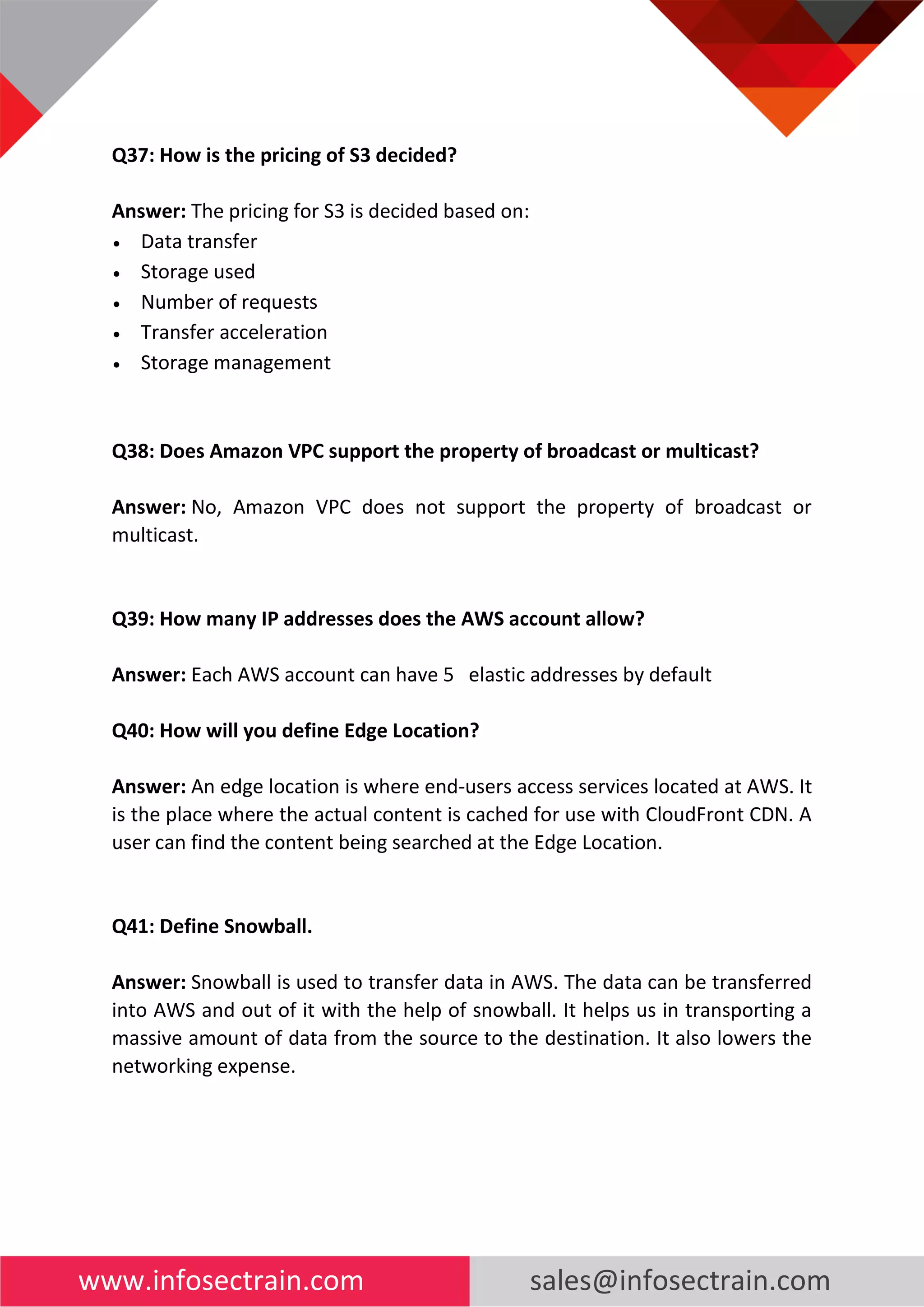 Aws top 50 interview questions | PDF