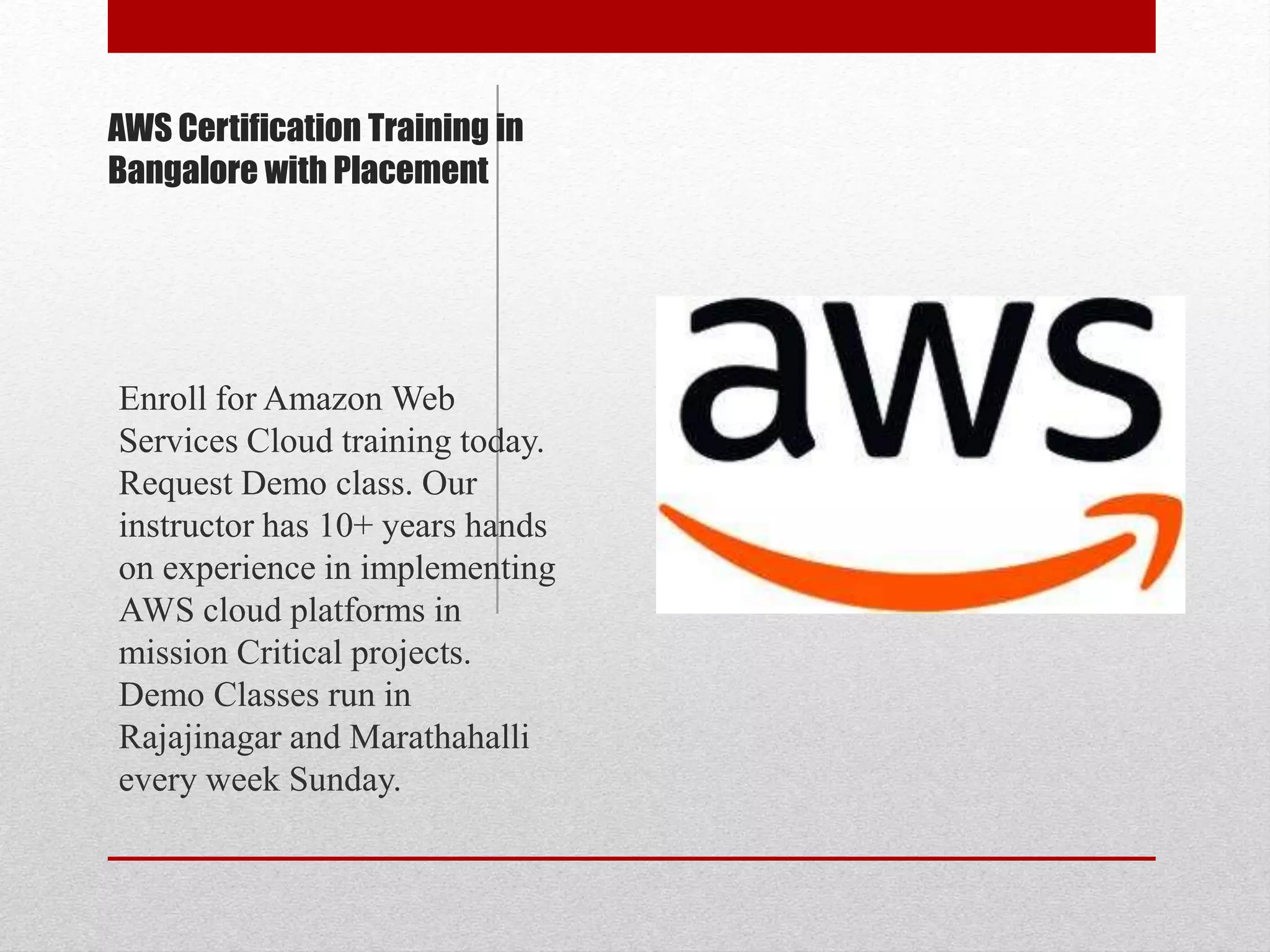Aws training banglore 14 | PPTX