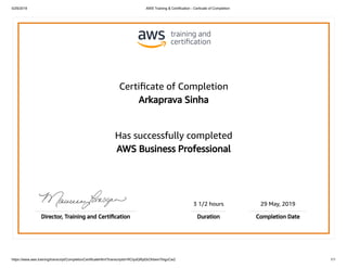 Aws Training & Certification-Certificate of completion | PPT