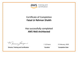 Aws training & certification certicate of completion | PPT