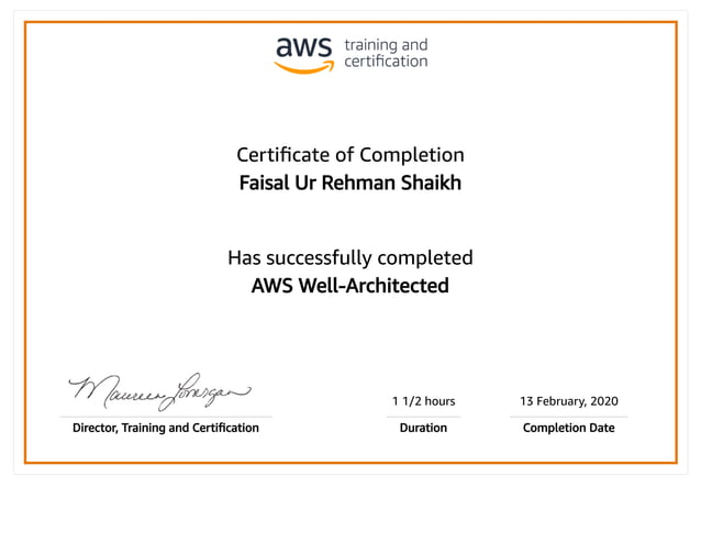 Aws training & certification certicate of completion | PDF