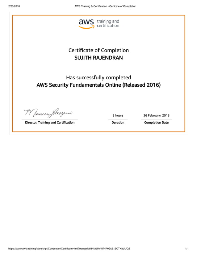 AWS Security Fundamentals Online (Released 2016) | PDF