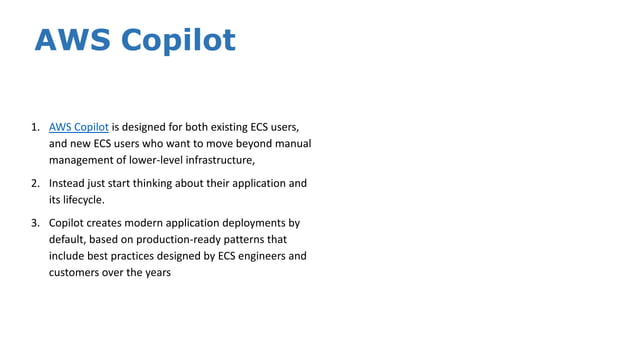 AWS ECS Copilot DevOps Presentation | PPT