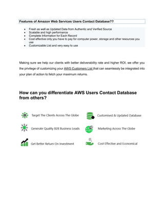 AWS Users Contact Database - AWS Customers List-Infodepots | PDF