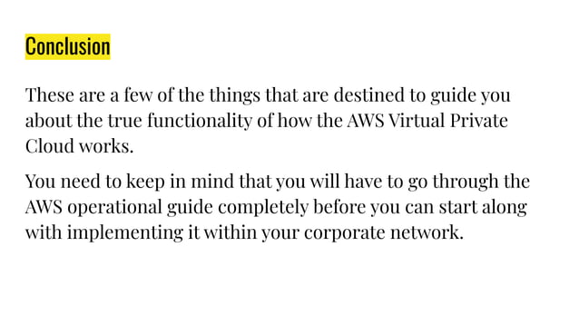 AWS Virtual Private Cloud | PPT