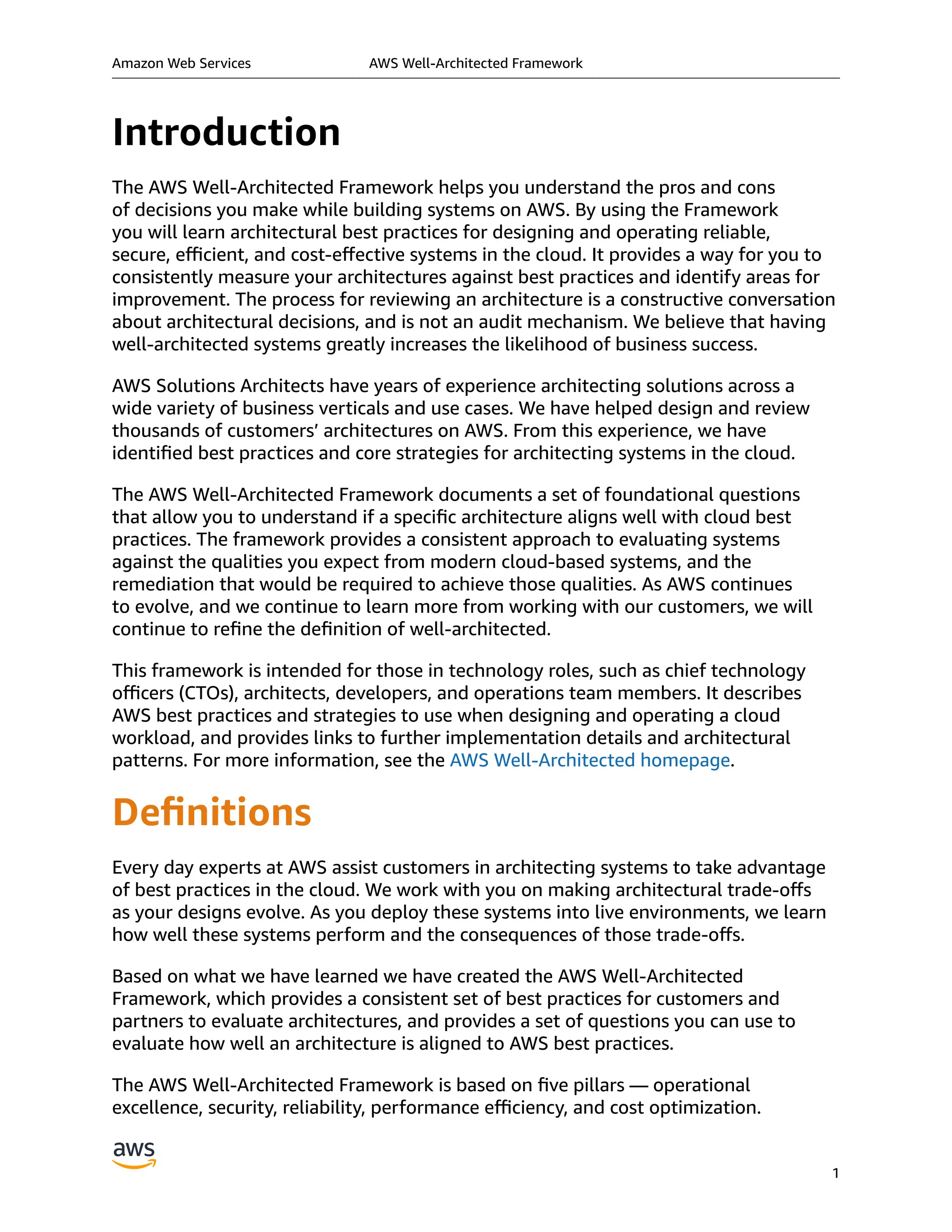 Aws well architected-framework | PDF