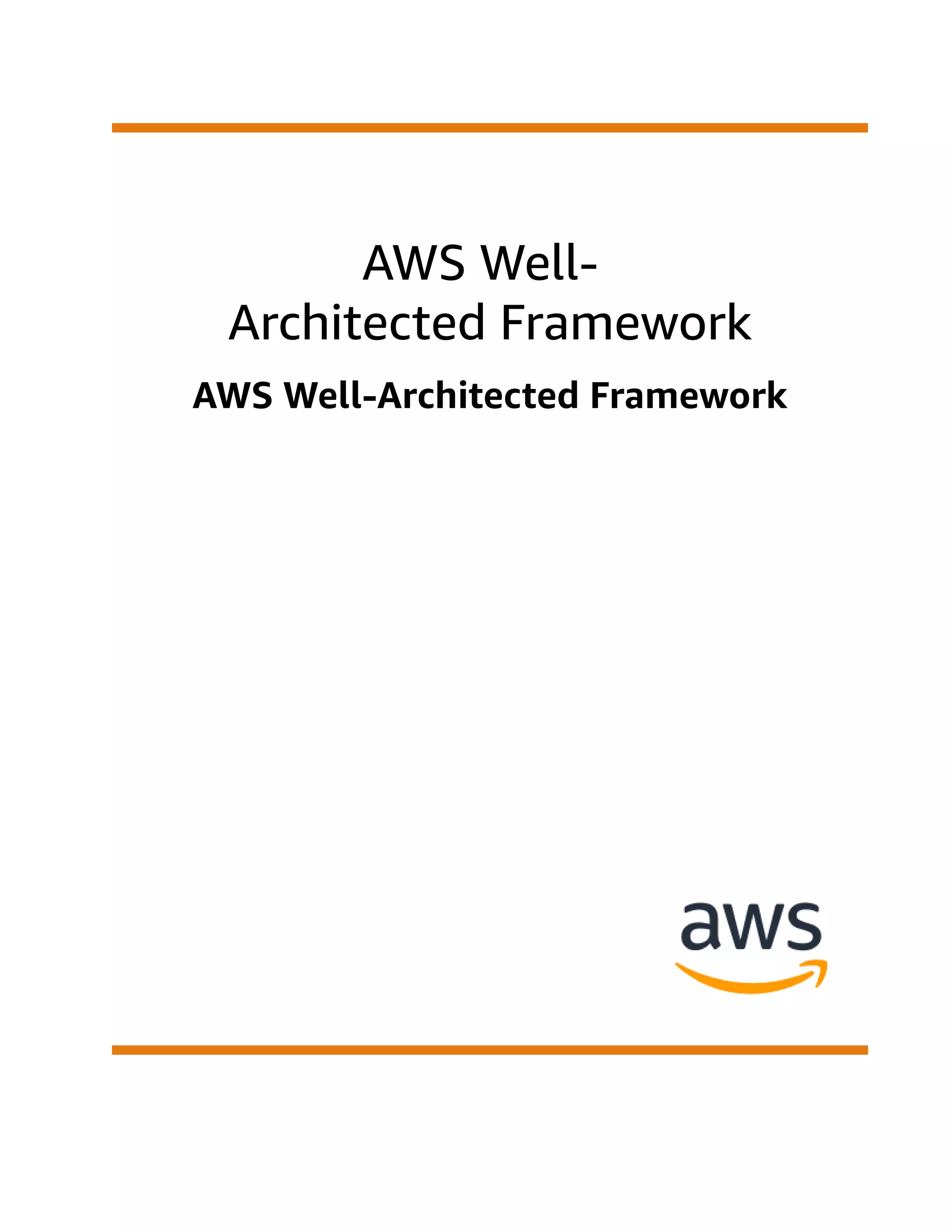 Aws Well Architected Framework Pdf