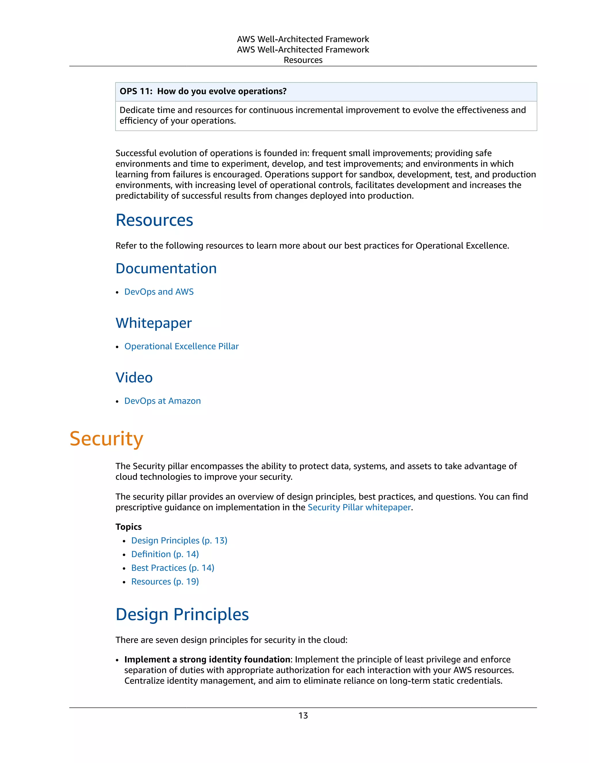 AWS Well-Architected Framework | PDF