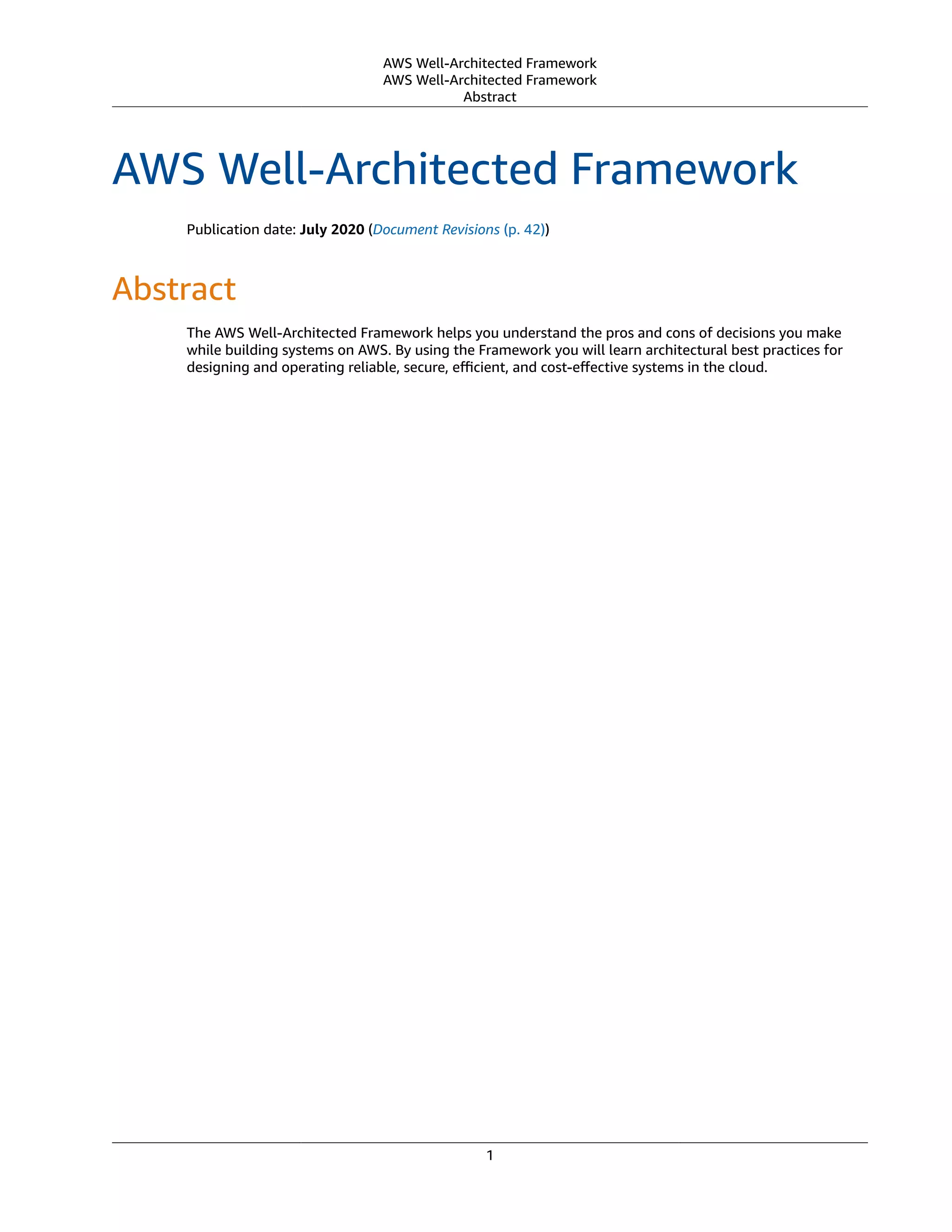 Aws Well Architected Framework Pdf