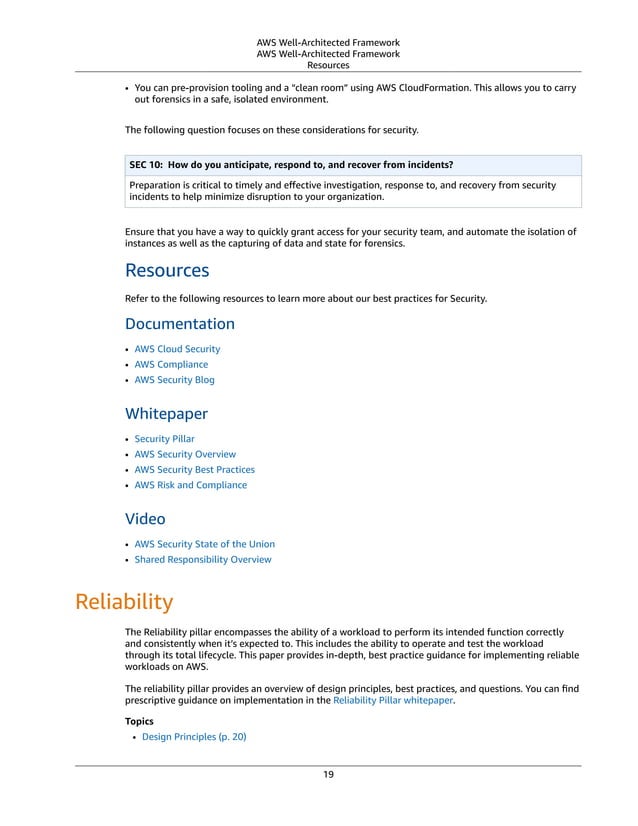 AWS Well-Architected Framework | PDF