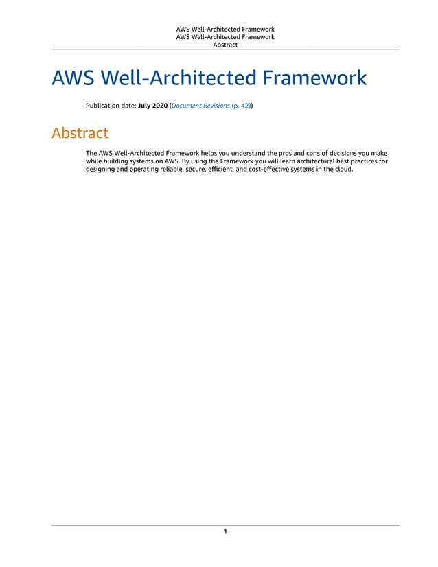 AWS Well-Architected Framework | PDF