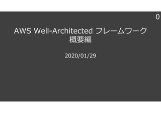 Aws well architected-framework_seminar_overview | PPT