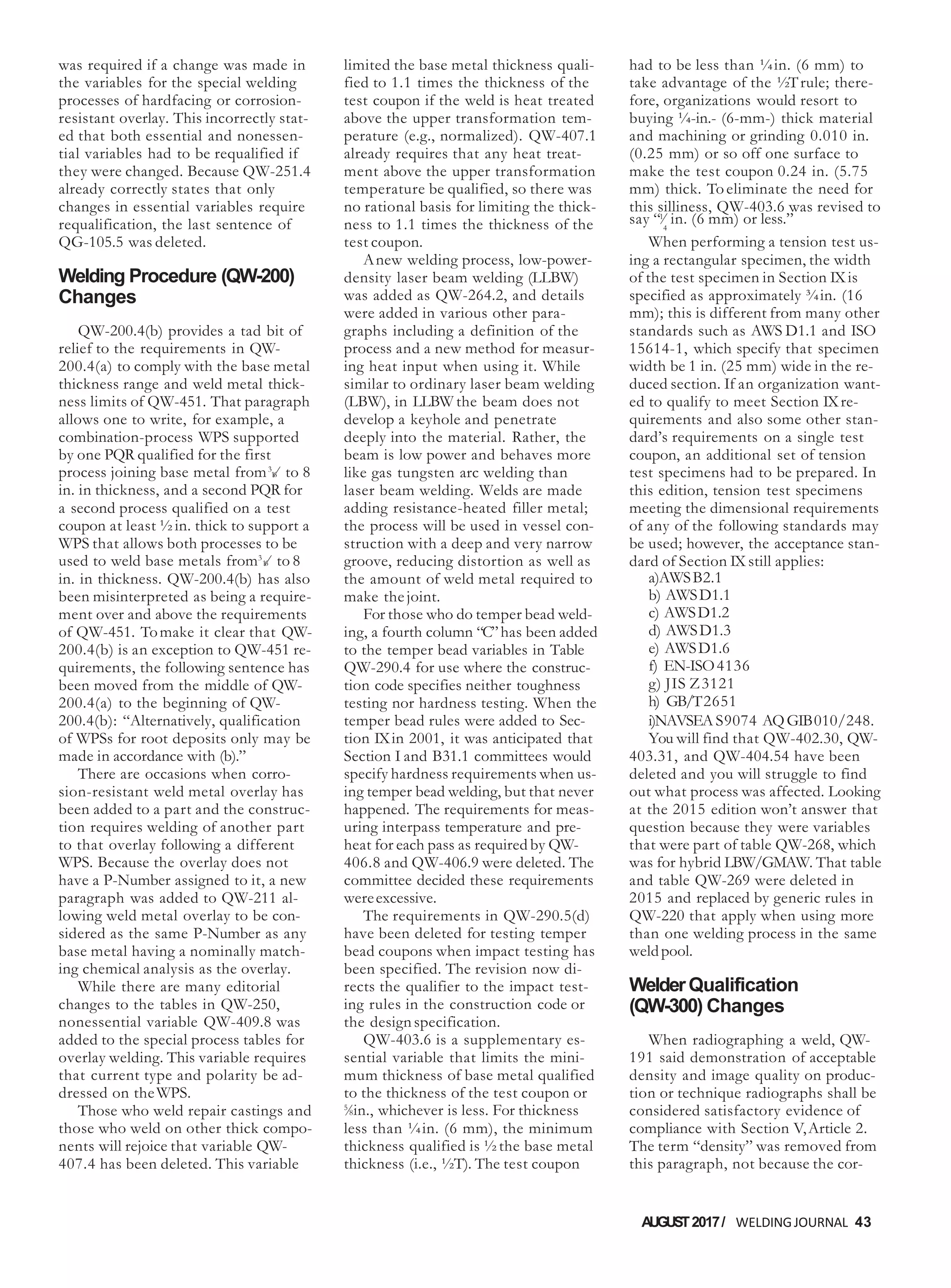 What is new with ASME BPVC Section IX - 2017 | PPTX