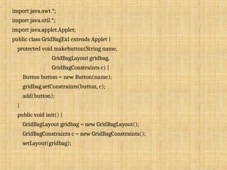 awt/ AWT Package/ Components/ Layout Manager | PPT