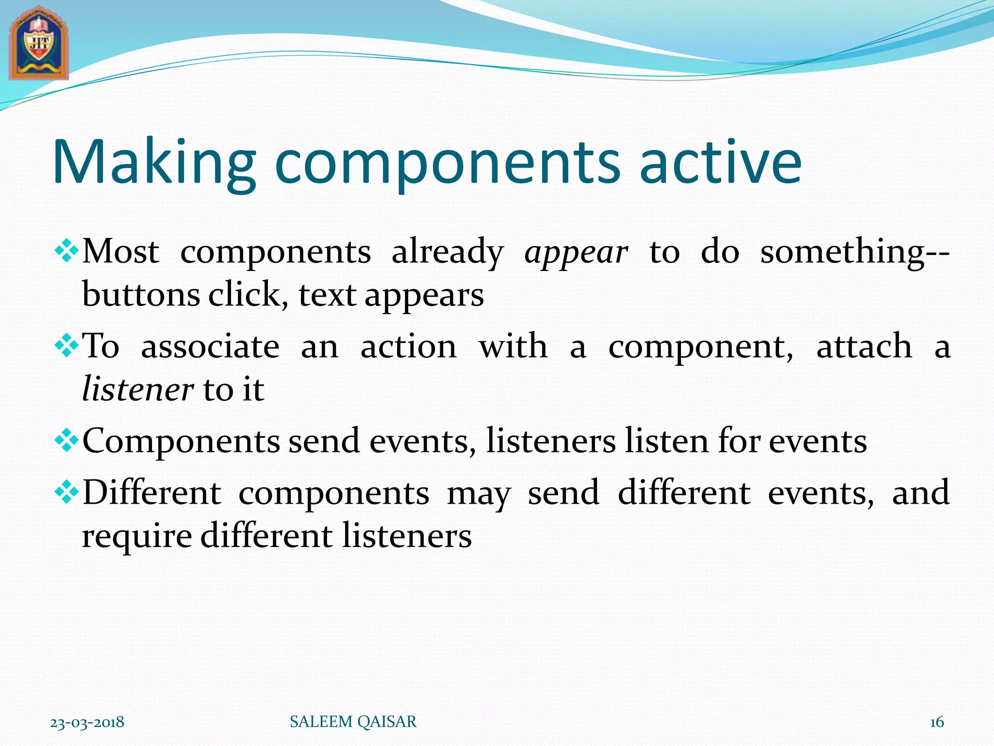 Awt Swings Applets In Java Ppt 