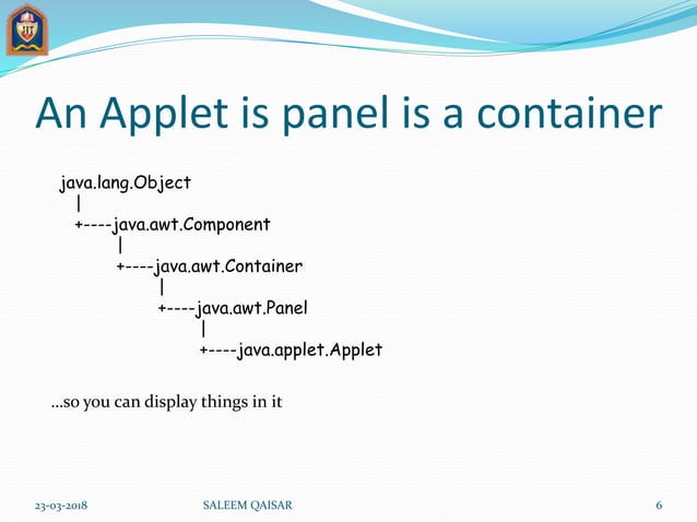 Awt Swings Applets In Java Pptx Programming Languages Computing