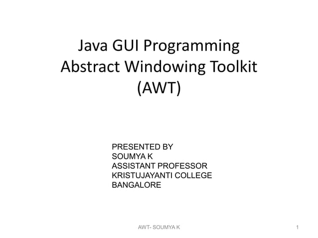 Awt controls ppt | PPT | Programming Languages | Computing