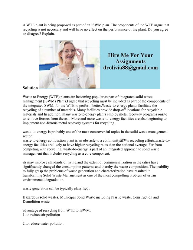 A WTE plant is being proposed as part of an ISWM plan- The proponents.docx