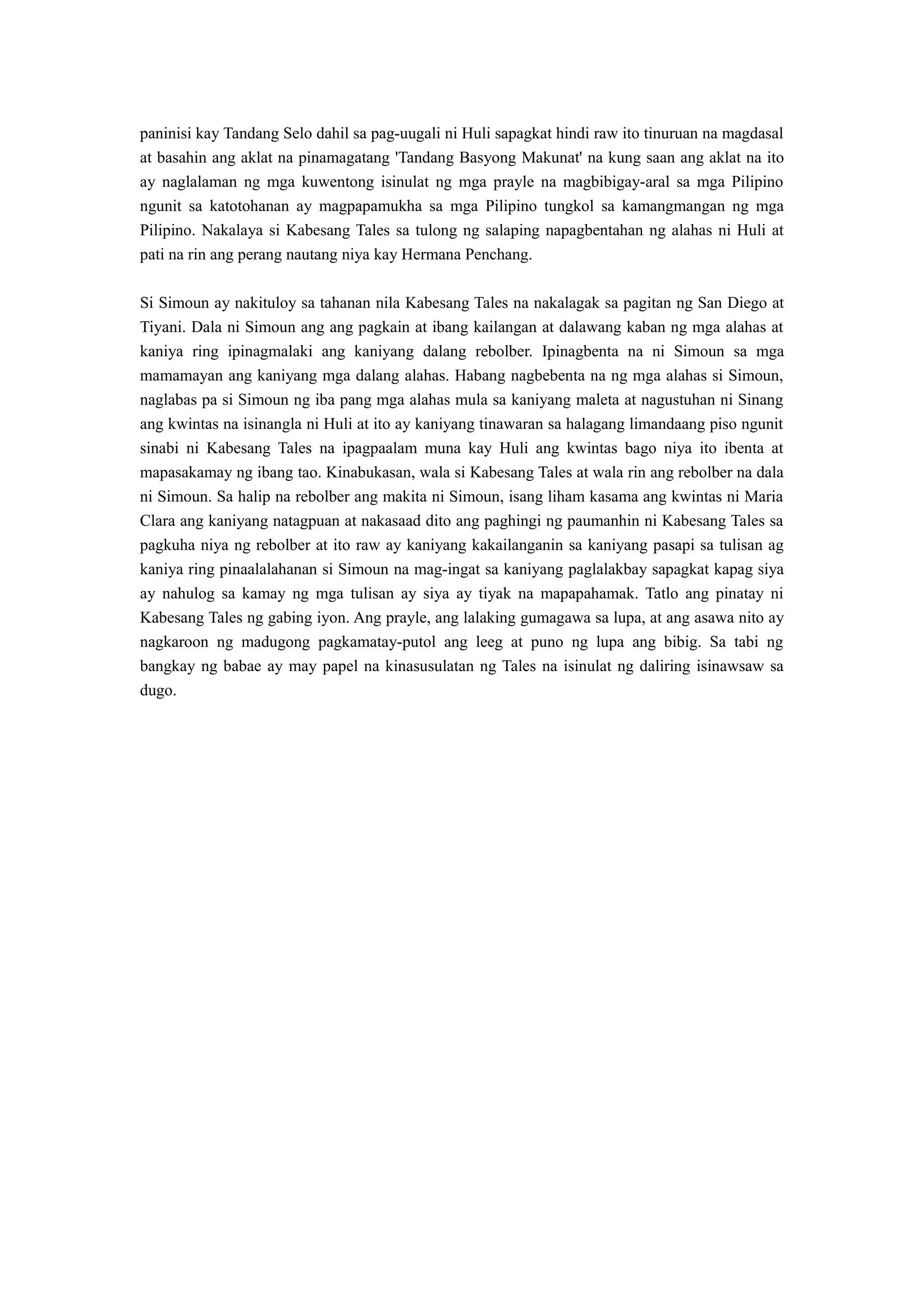 El FIlibusterismo: Buod ng Kabanata 1-10 | DOC