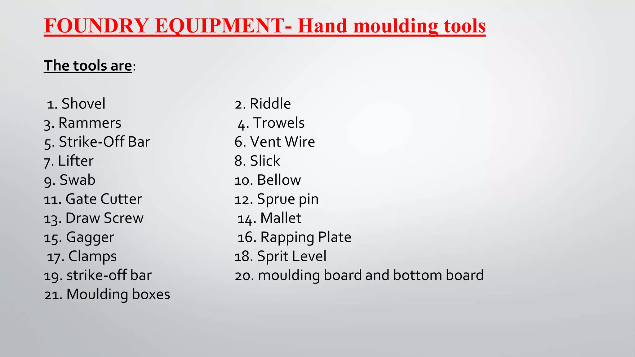 Foundry basics | PDF | Woodworking | Arts and Crafts
